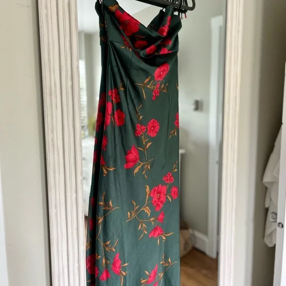 Hello Molly | Dresses | Hello Molly Teal And Red Floral Midi Dress ...